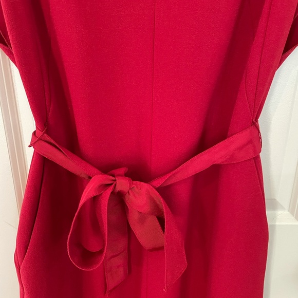 Eliza J | Dresses | Eliza J Belted Sleeveless Ruby Red Dress With Gold ...